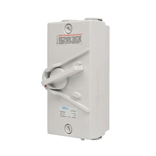 20AMP - Weatherproof Isolator - 1 Pole / Single Phase