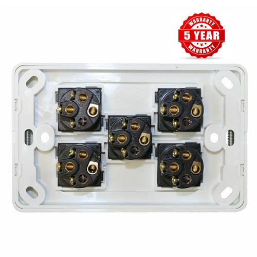 5 Gang Single Wall Switch - 2 Way Switching-SAA