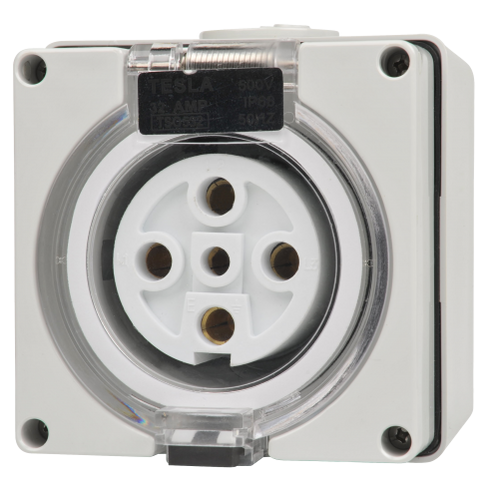 5 Pin 20 amp Round Female Socket Outlet IP66