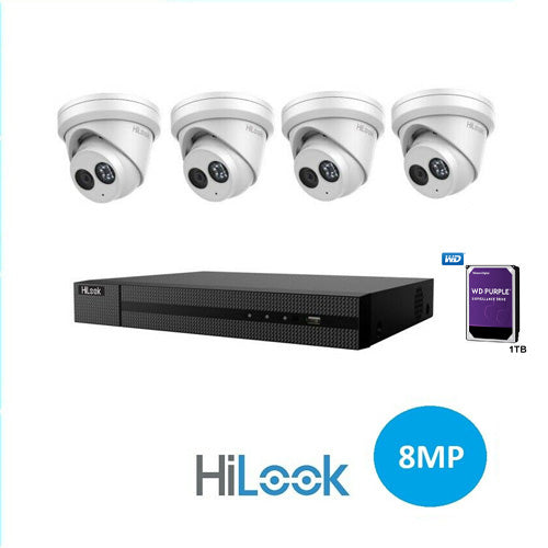 HILOOK by HIKVISION 6x 8mp Acusense Security Camera 8CH NVR WD HDD 2TB