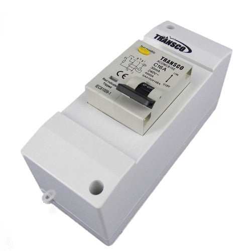 Safety Switch Double Pole 16 Amp 4.5kA with 2 Module Enclosure Caravan